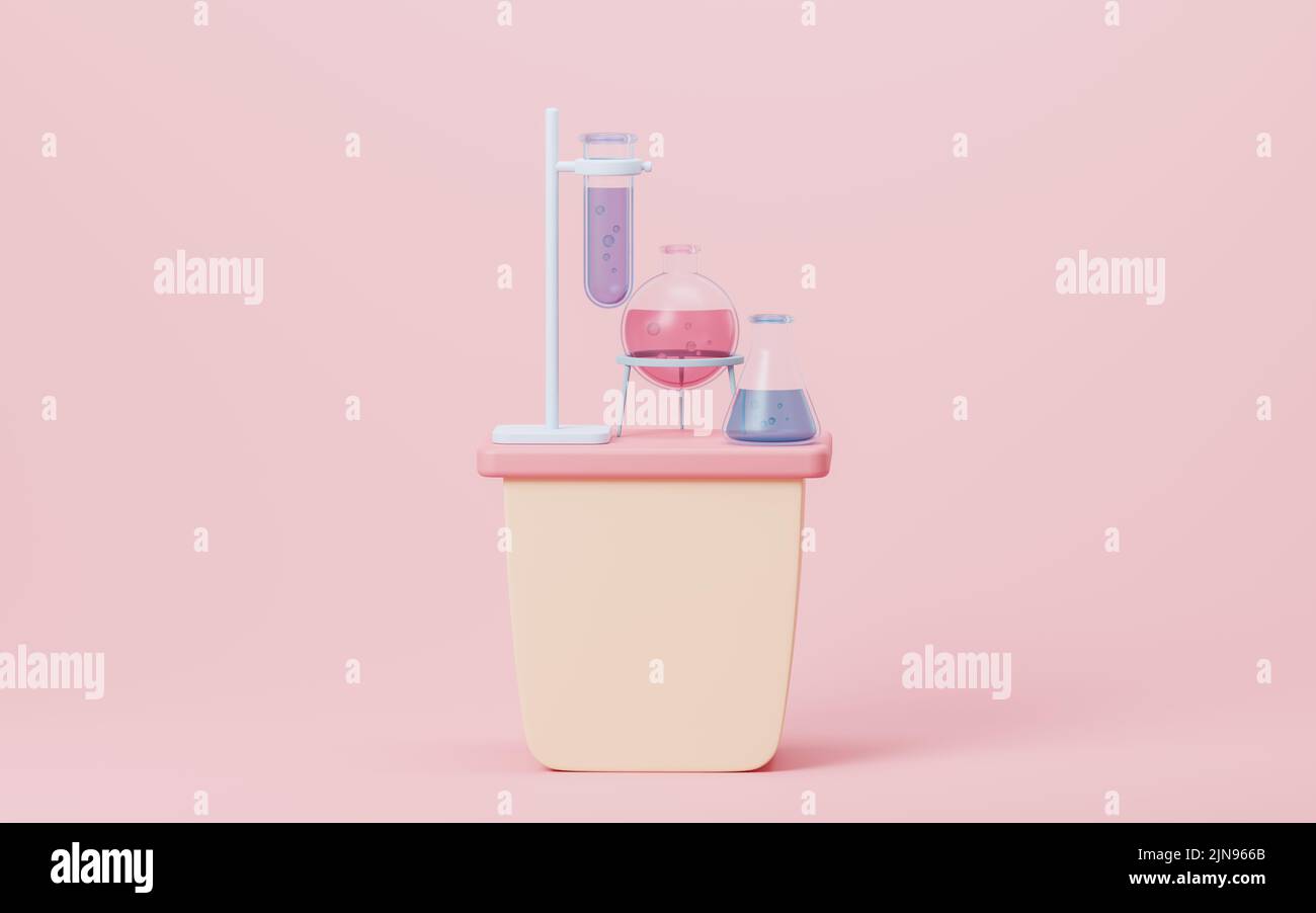 Chemical equipment and reagent, 3d rendering. Computer digital drawing ...