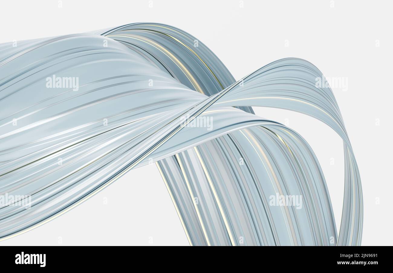 Abstract flowing curve lines, 3d rendering. Computer digital drawing ...