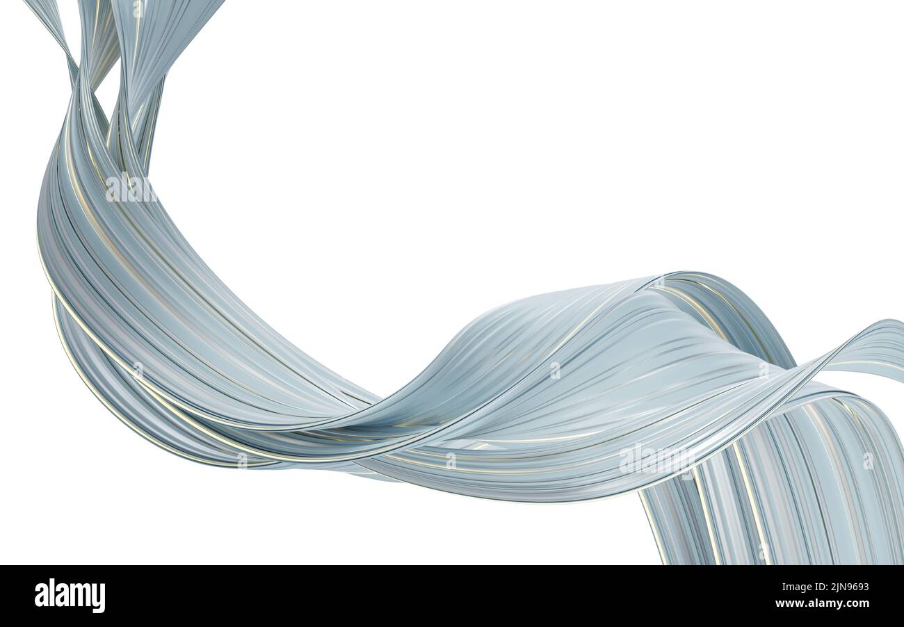 Abstract flowing curve lines, 3d rendering. Computer digital drawing ...