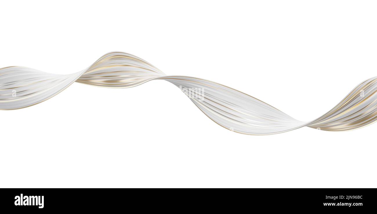 Abstract flowing curve lines, 3d rendering. Computer digital drawing ...