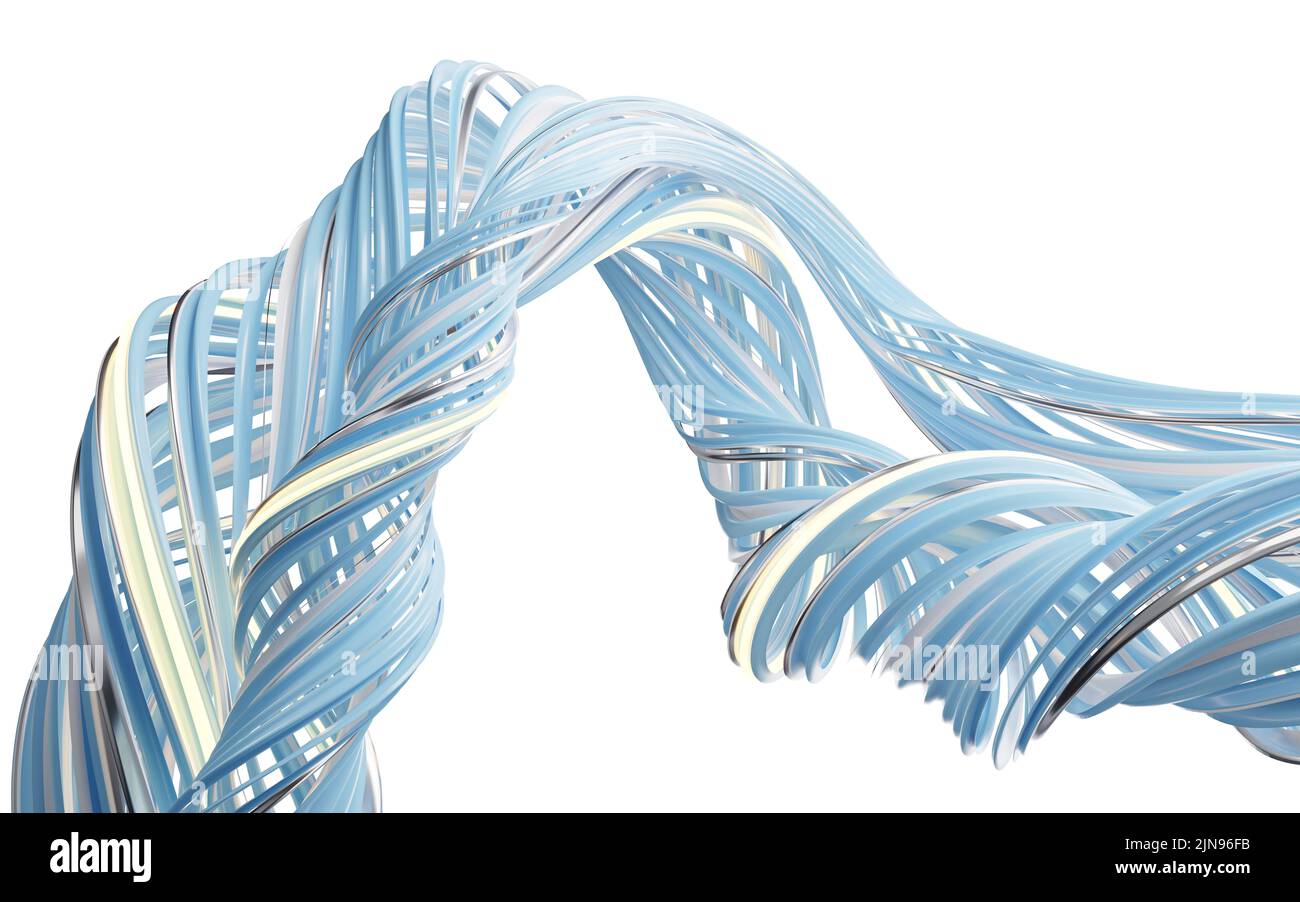 Abstract flowing curve lines, 3d rendering. Computer digital drawing Stock Photo - Alamy