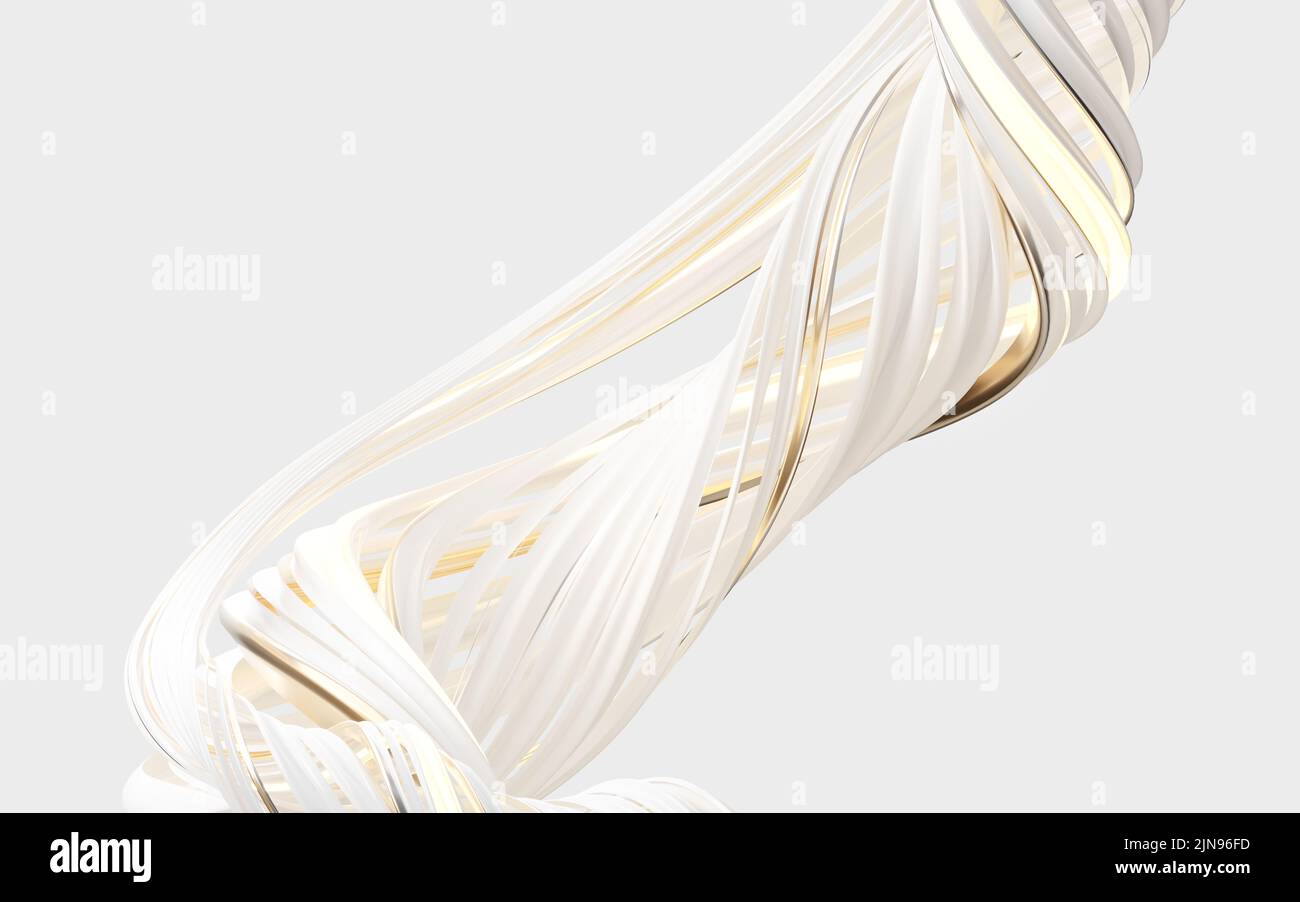 Abstract flowing curve lines, 3d rendering. Computer digital drawing ...