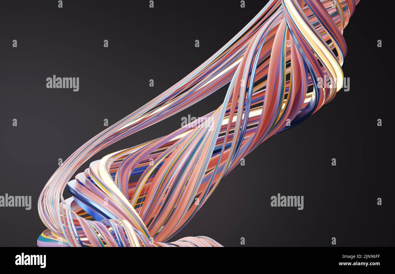 Abstract flowing curve lines, 3d rendering. Computer digital drawing Stock Photo - Alamy