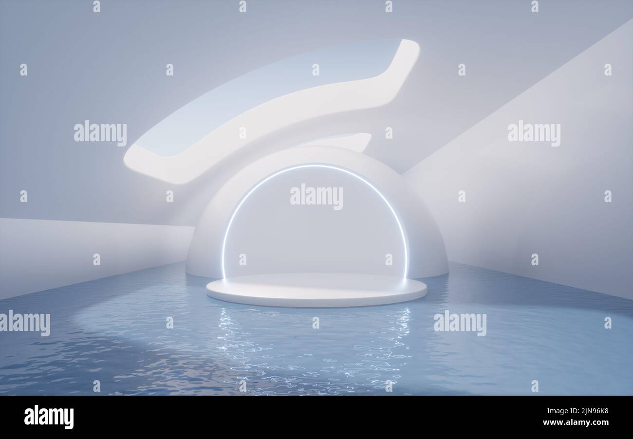 The room with empty stage inside, 3d rendering. Computer digital ...