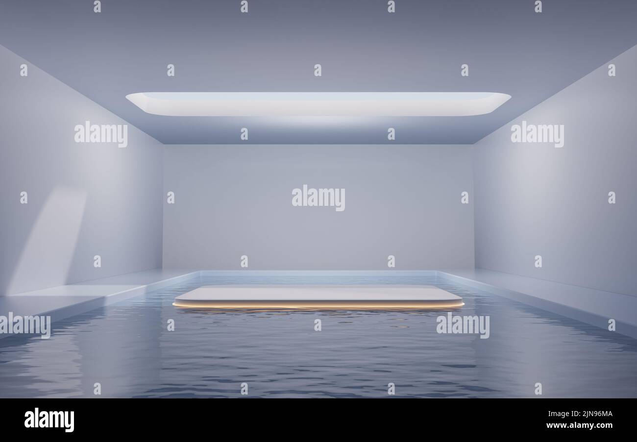 The room with empty stage inside, 3d rendering. Computer digital ...