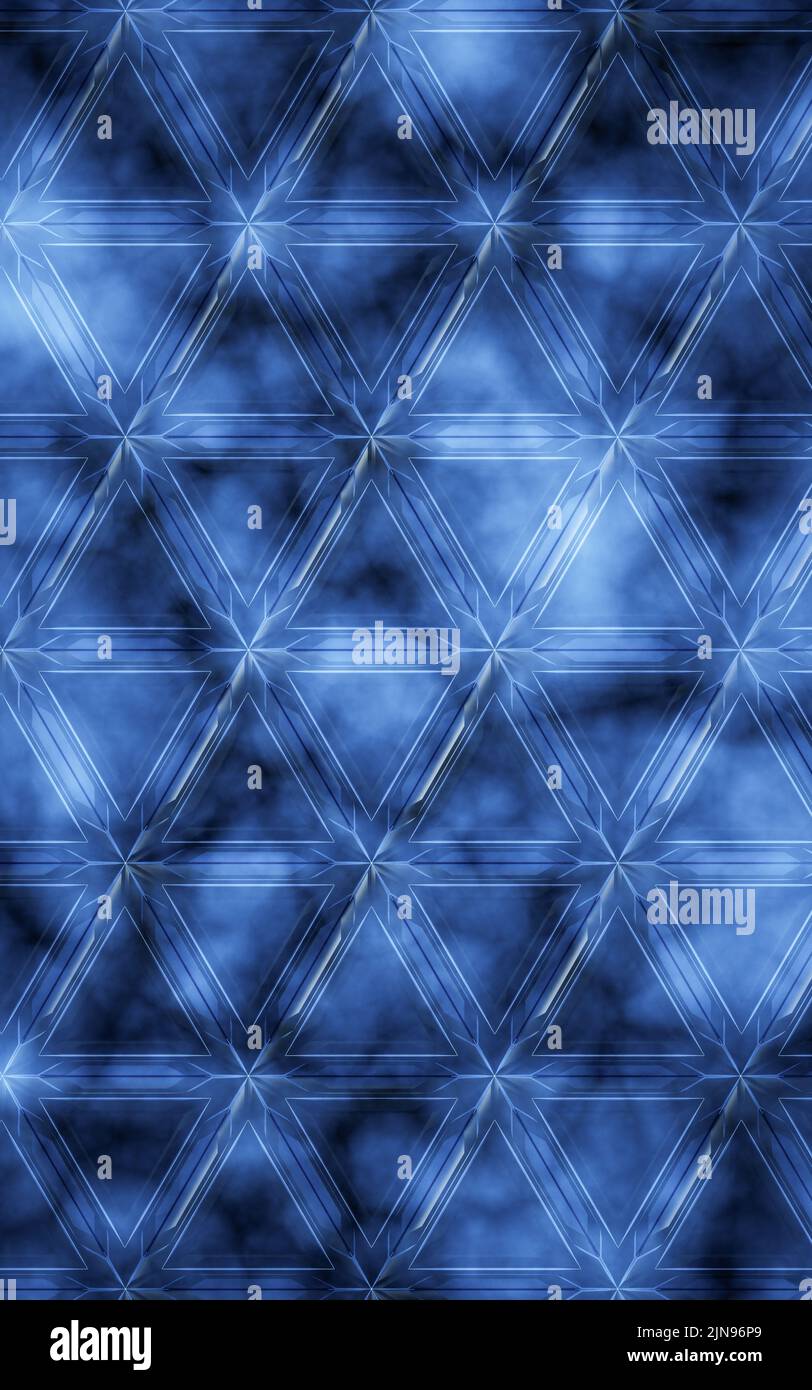 Abstract triangle shape geometry, 3d rendering. Computer digital ...