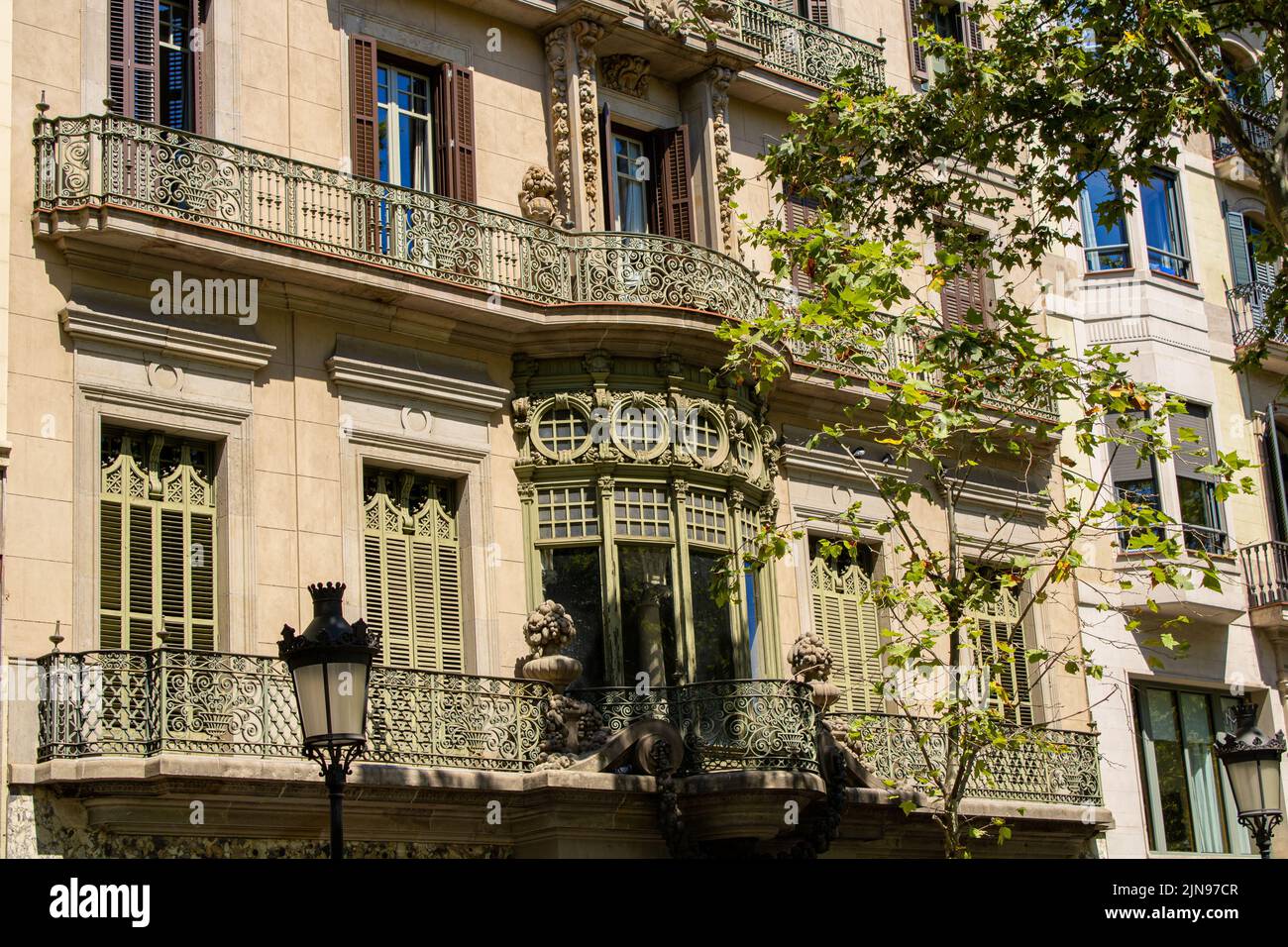 Horizontal photo of a side view of an authenthic and typical facade ...