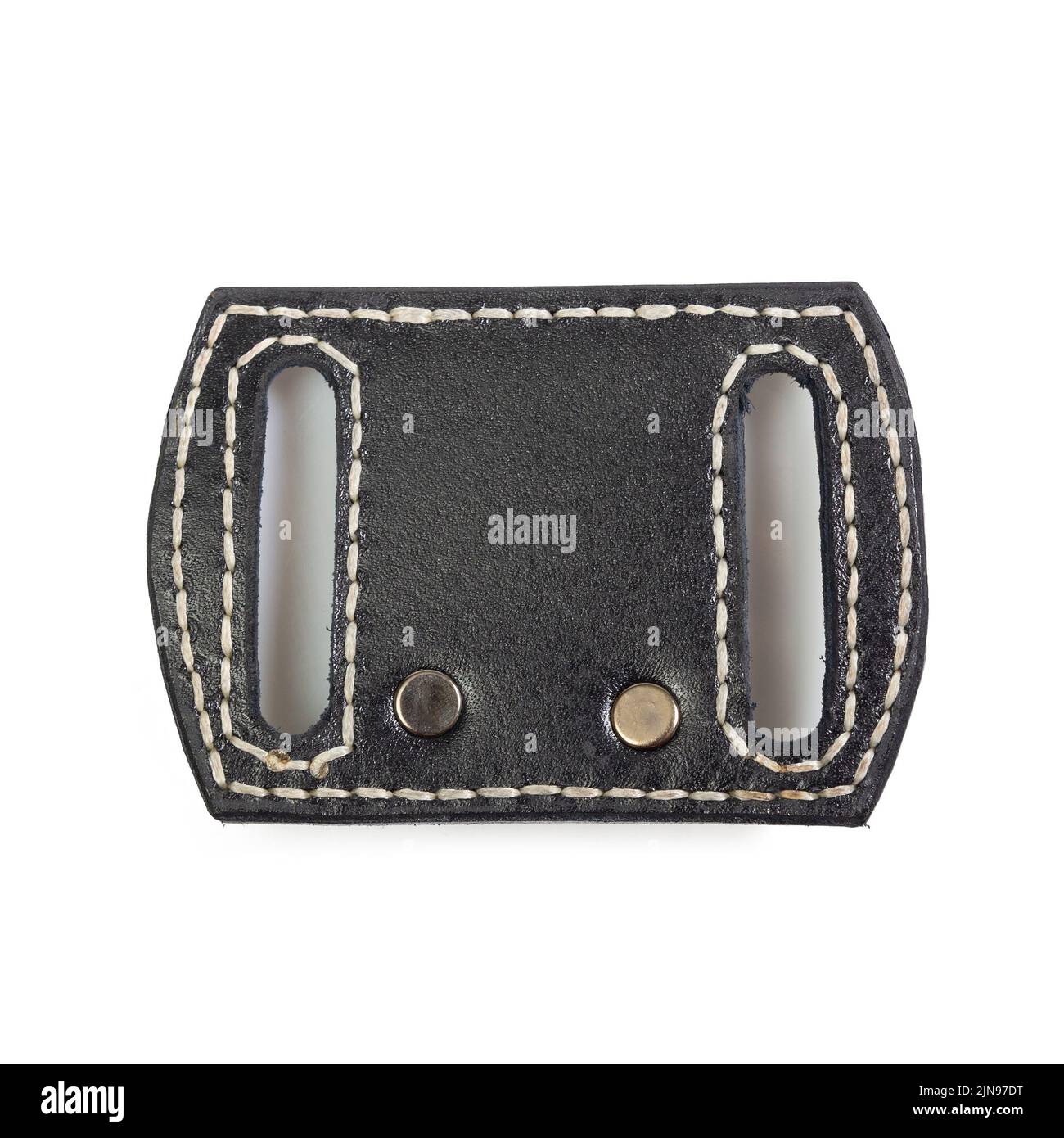 leather key strap with iron carabiner for mounting on a belt isolated on white background Stock ...