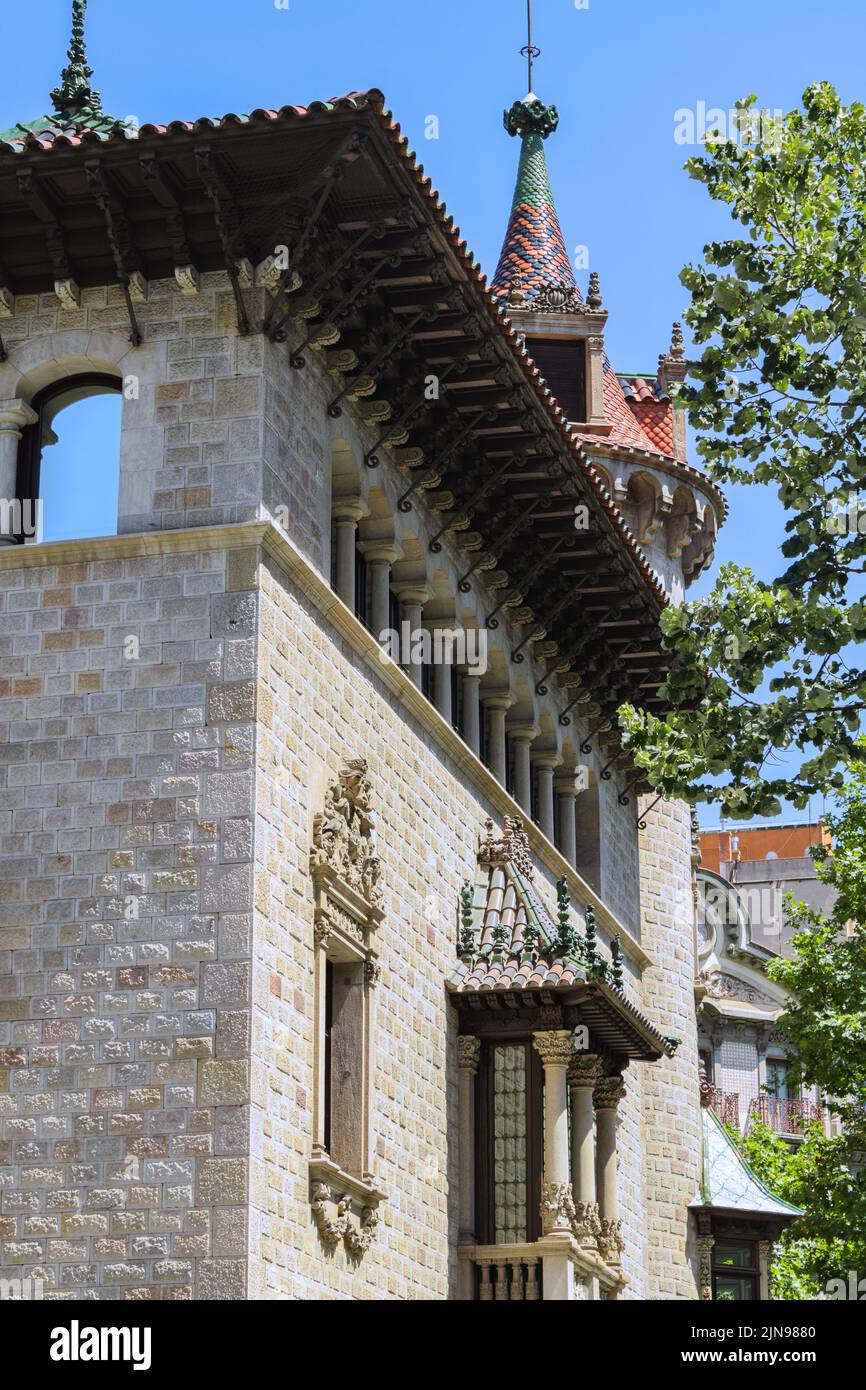 Vertical view of an old historic and authentic building from medival ...