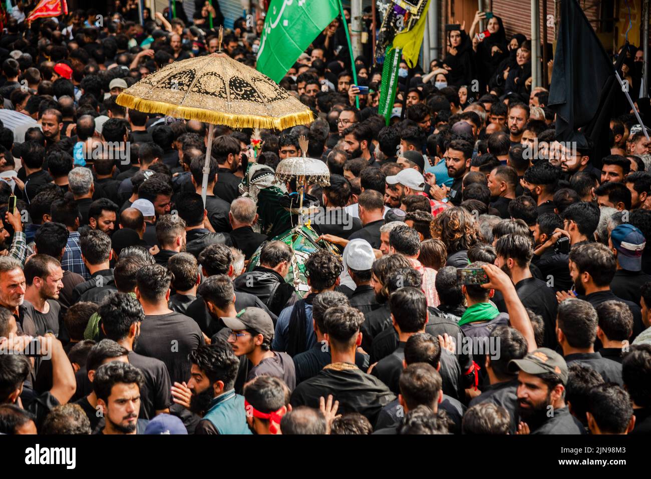 Shia Muslims gathered around a Horse [Zuljanah] which symbolise the ...
