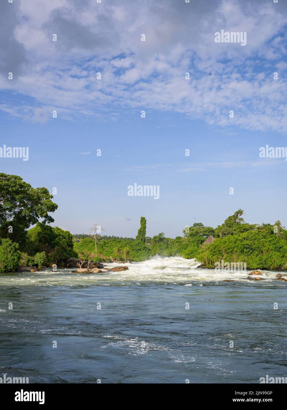 The Itanda Falls of the Victoria Nile in Uganda, sunny day in May Stock ...