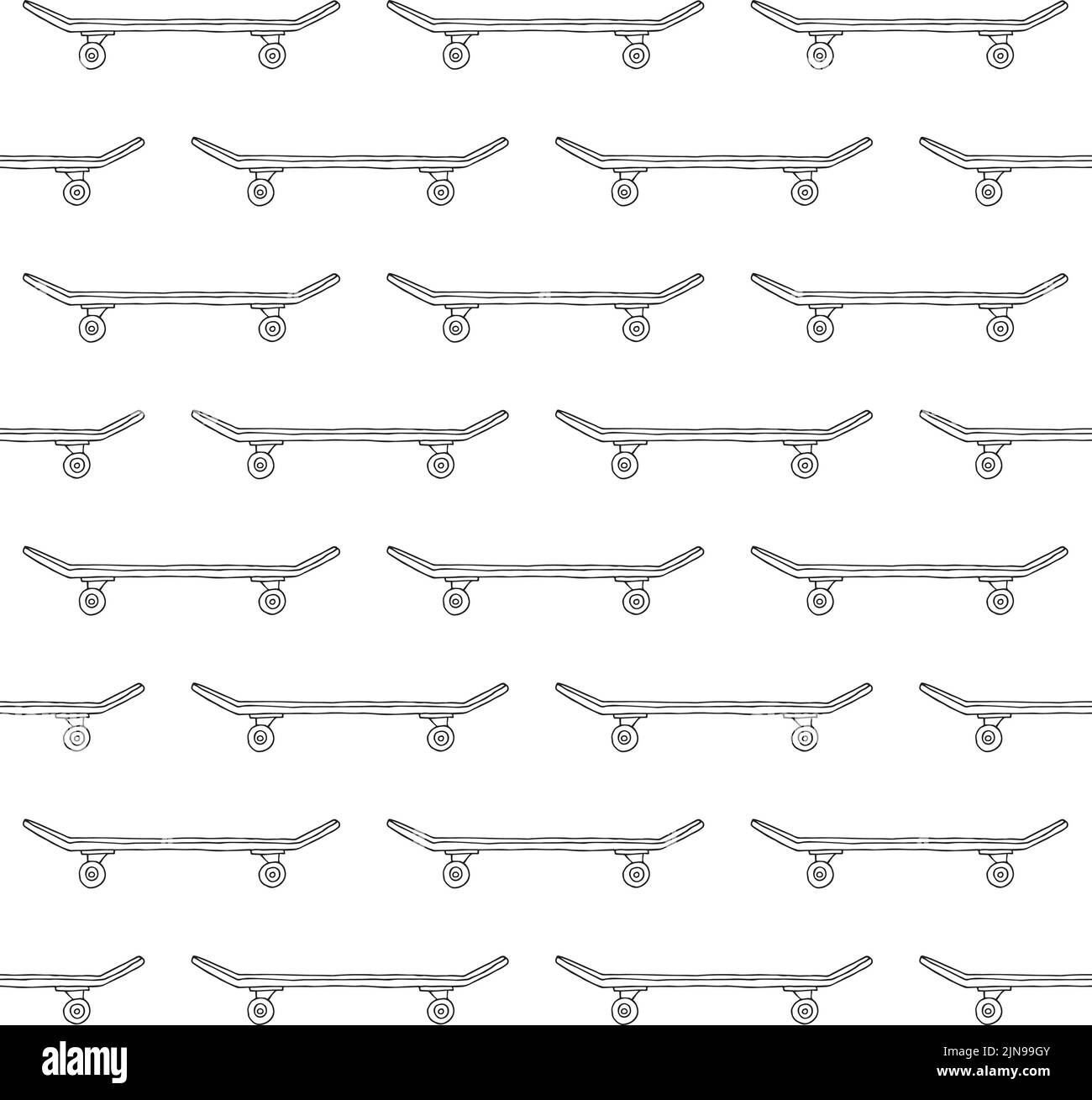 Vector seamless pattern of hand drawn doodle sketch skateboard isolated ...