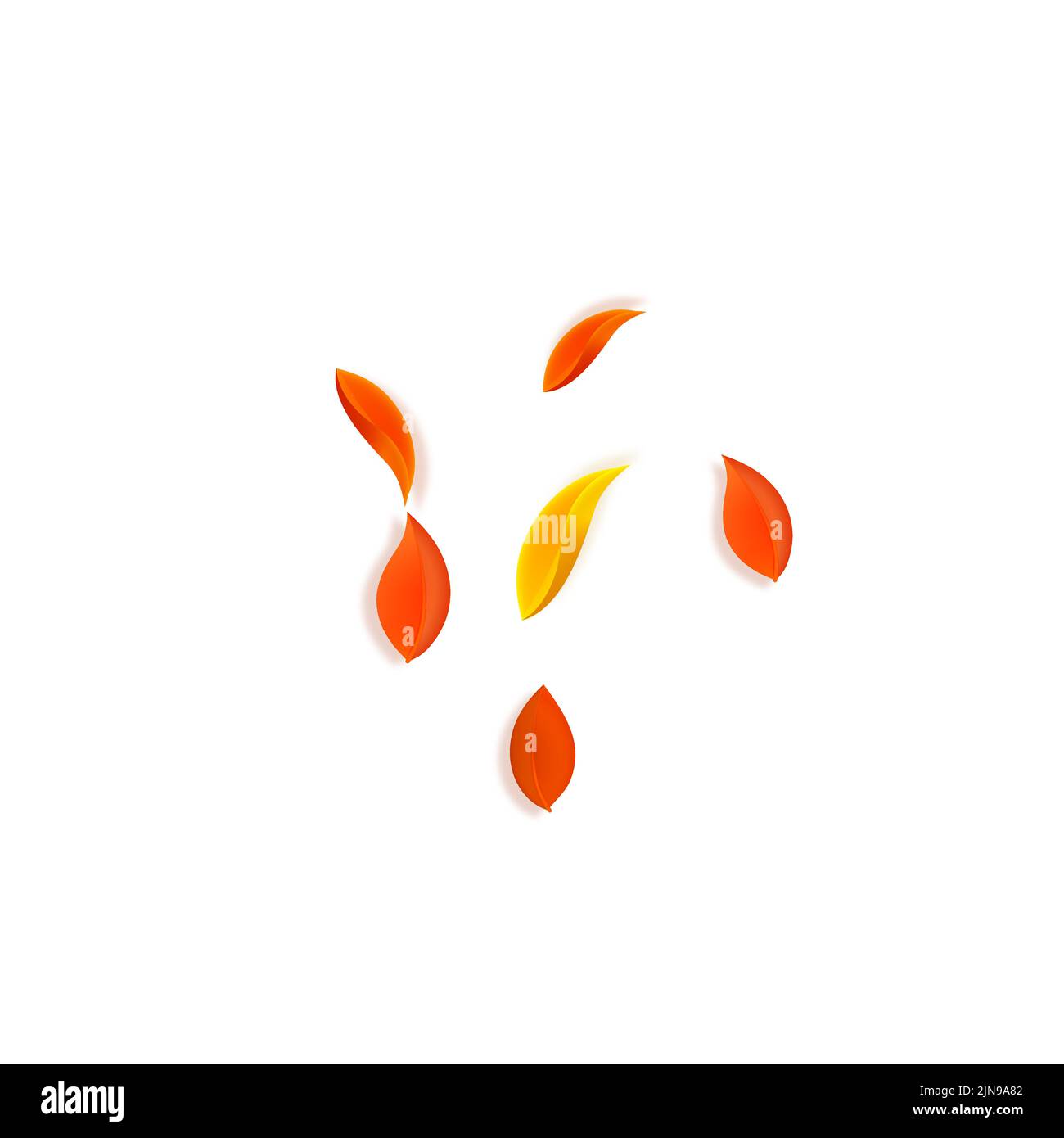 Falling autumn leaves. Red, yellow, green, brown neat leaves flying. Explosion colorful foliage ...