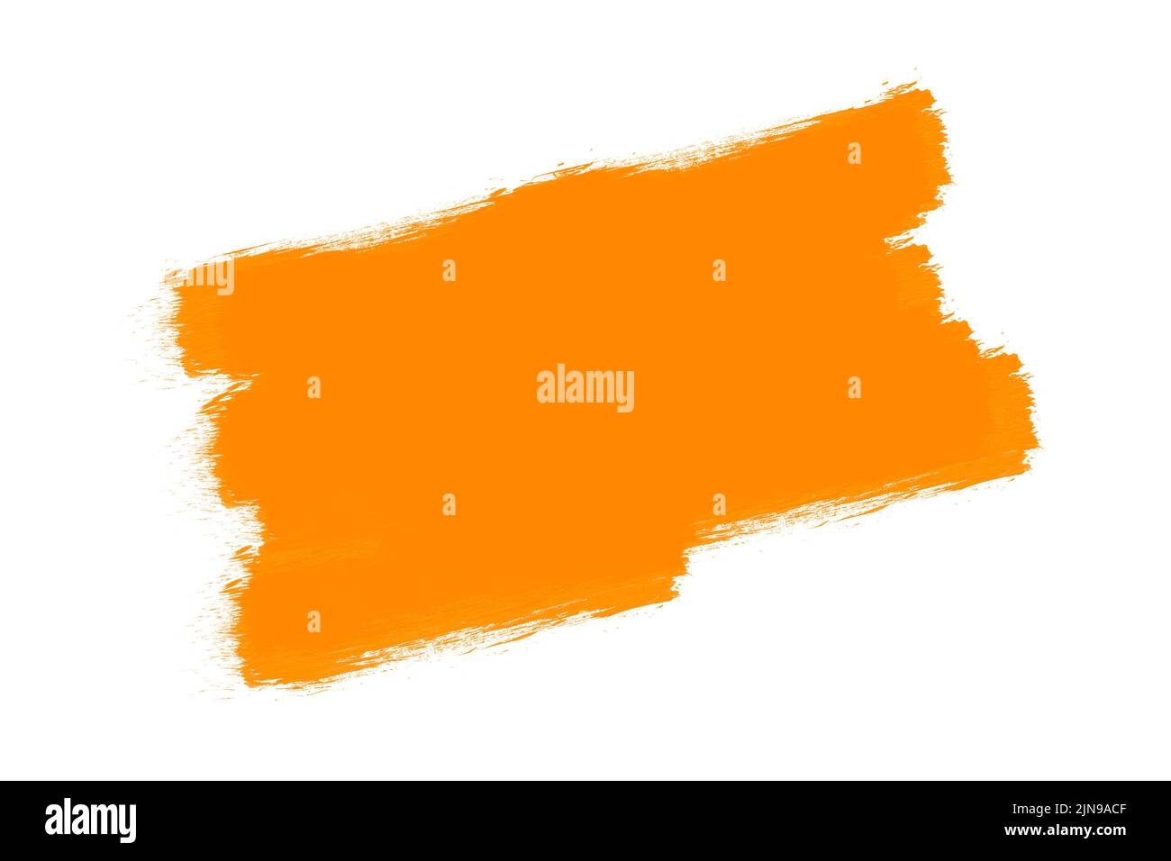 Orange brush stroke on a white background Stock Photo - Alamy