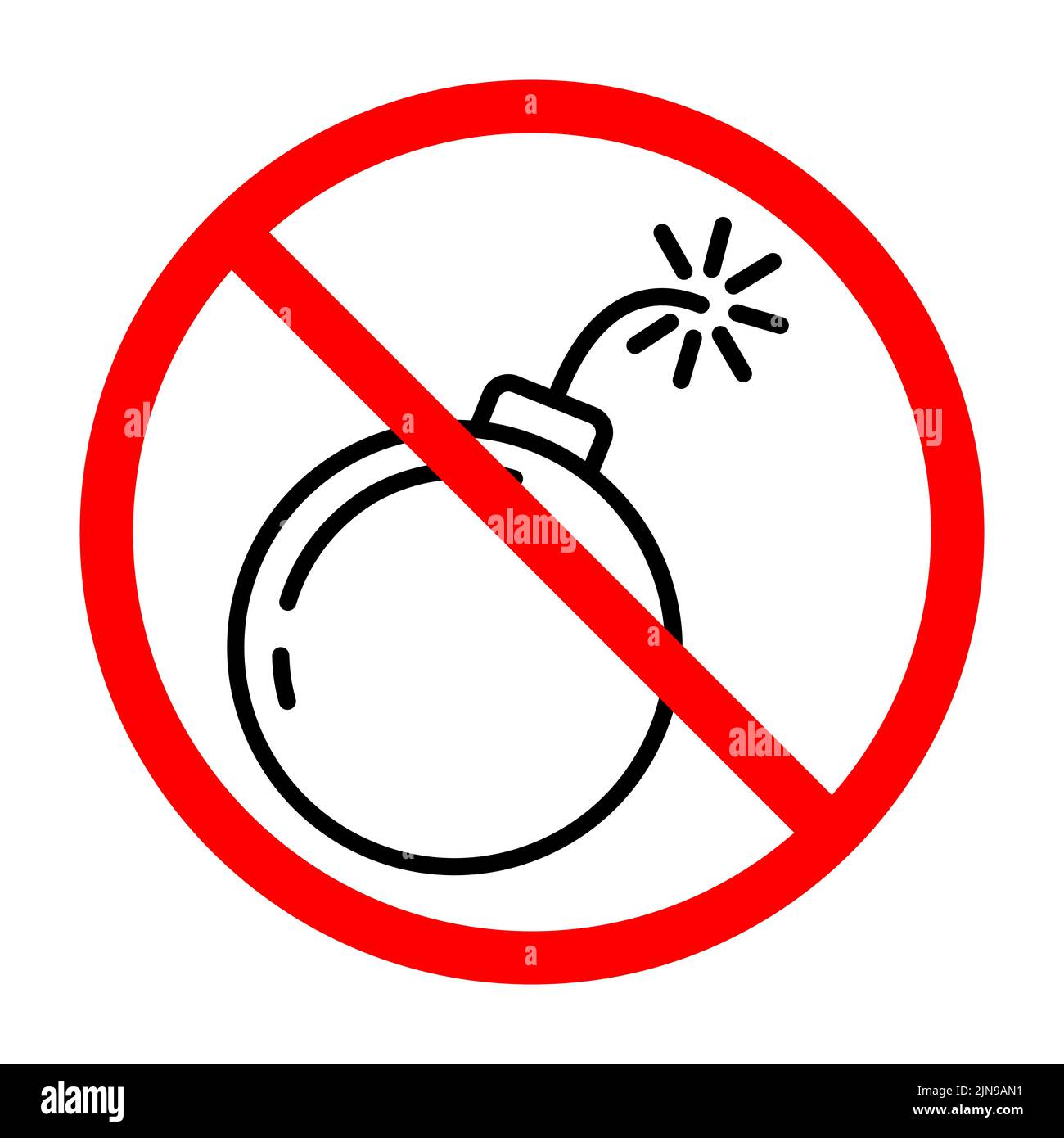 Exploding bombs prohibition sign. Bombs ban sign. No explosion sign ...