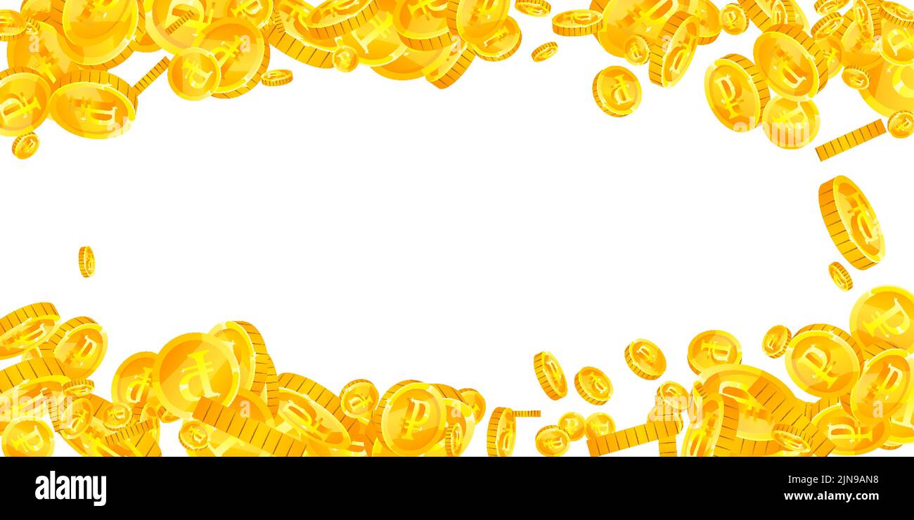 Russian ruble coins fall Stock Vector Images - Alamy