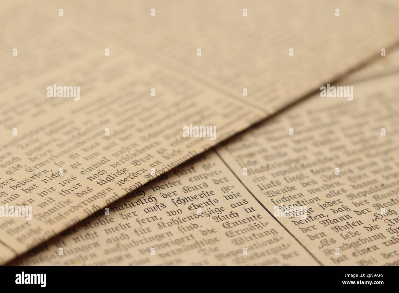 a old german retro war press newspaper with headlines macro shot Stock ...