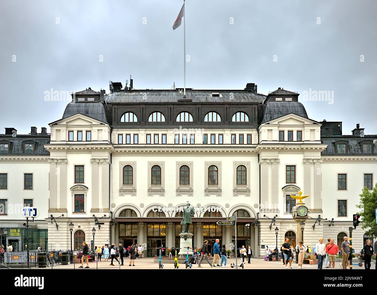 Stockholm central metro station from outside side view at evening Stock ...