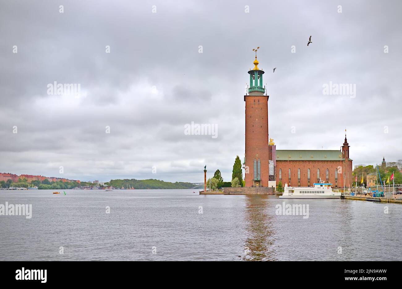 The Stockholm City Hall Stockholms stadhus from outside side view Stock ...