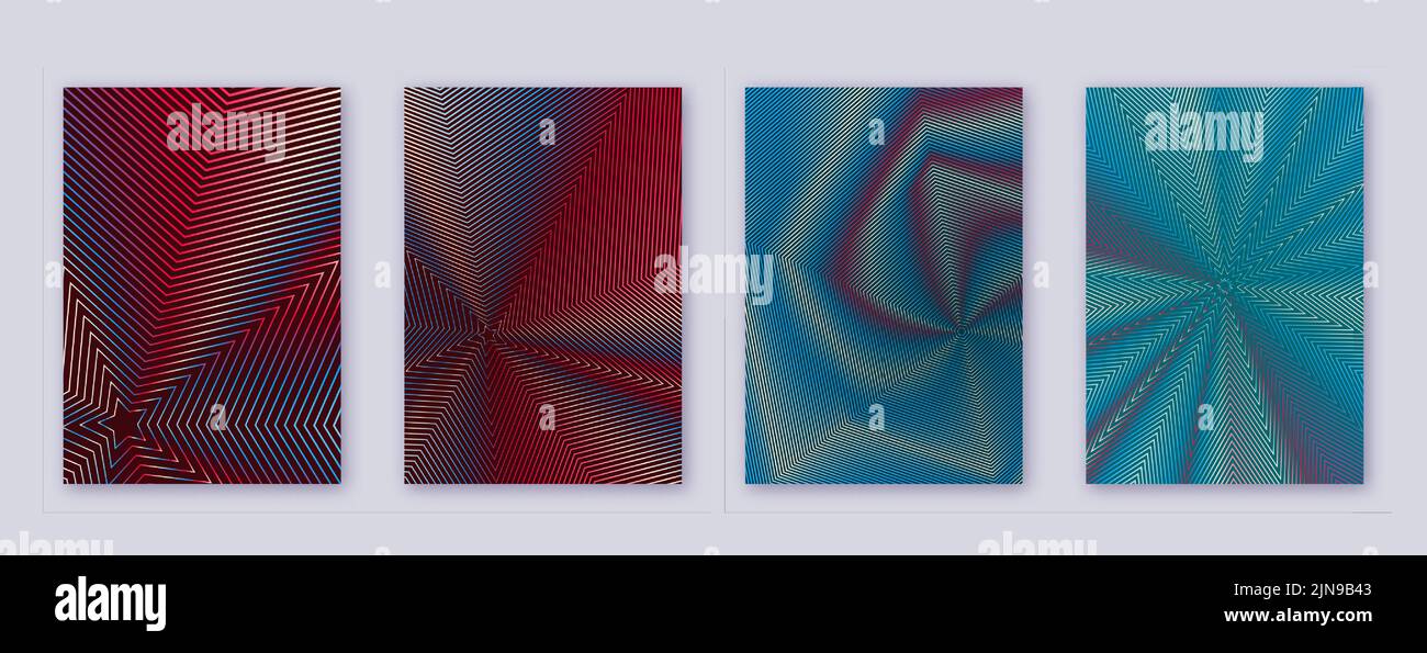 Art business card. Abstract lines modern brochure template. Red vibrant ...