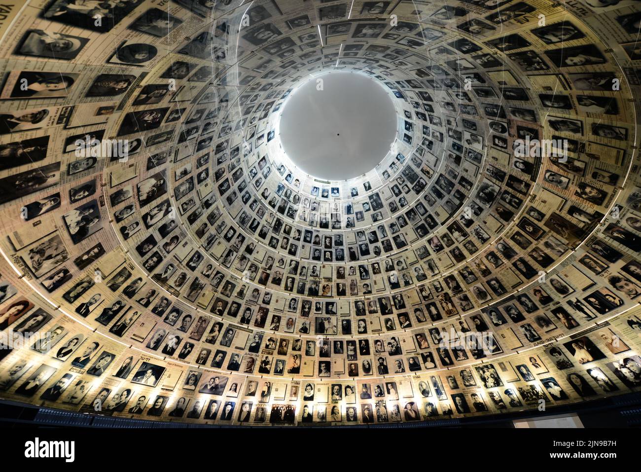 Memorial wall at the museum at the Yad Vashem Holocaust center in ...