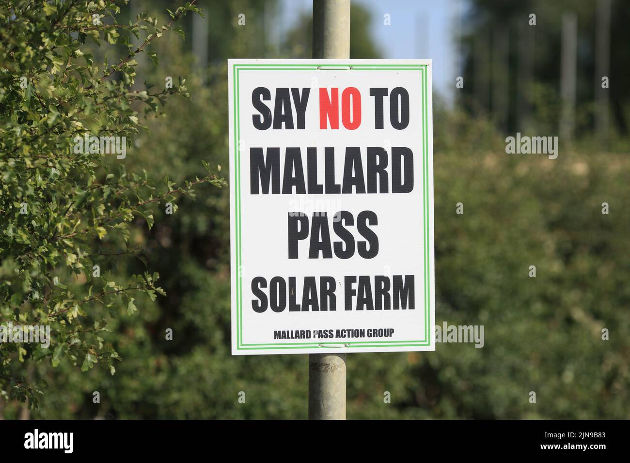 6th August 2022 Protest sign against farmland being used for a solar ...