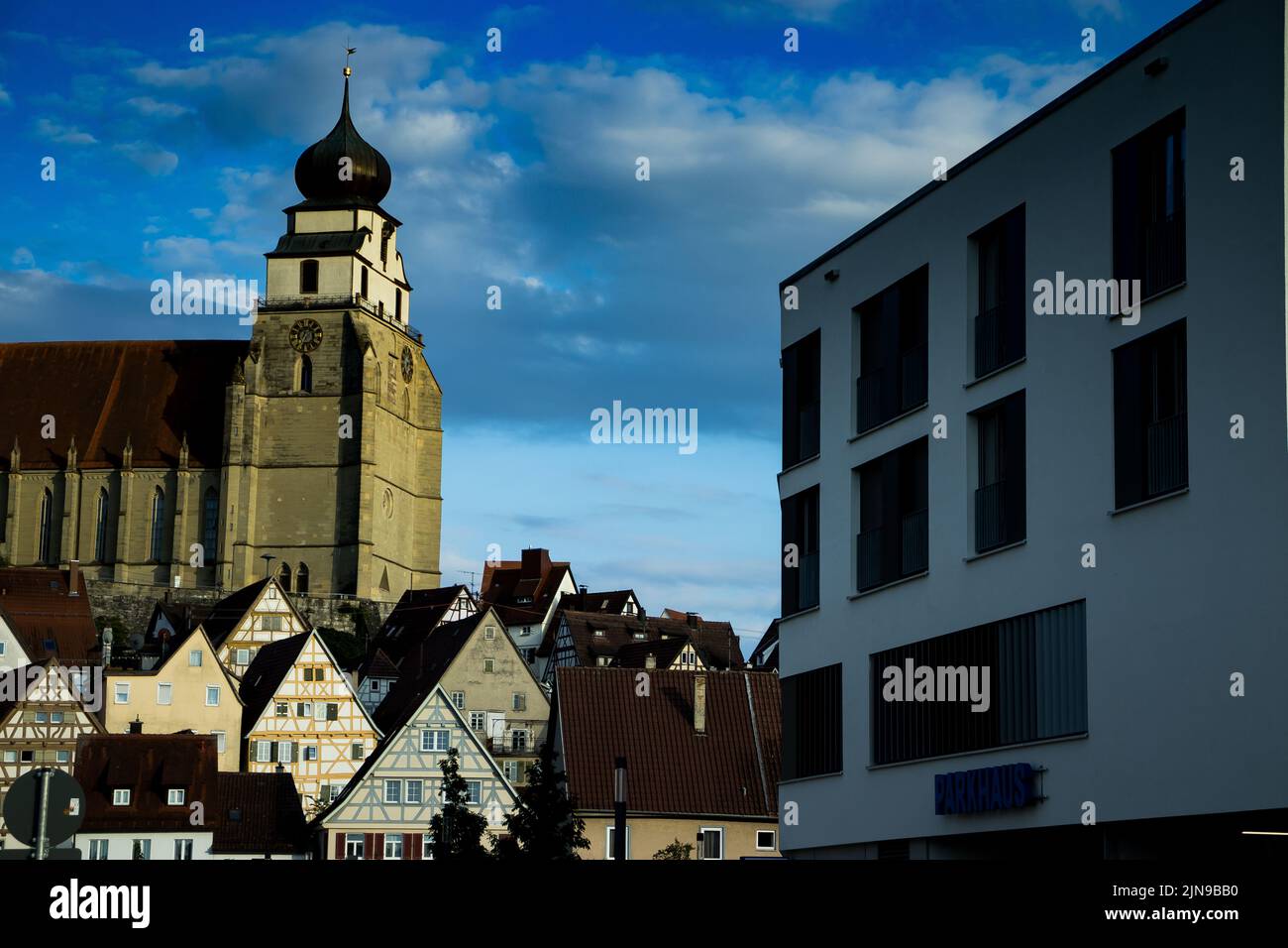 A stunning view of Herrenberg Collegiate Church (Stiftskirche) with ...