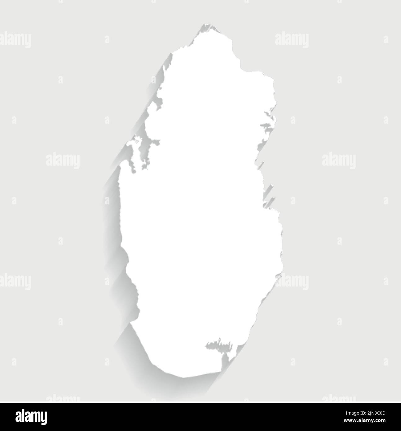 Simple white Qatar map on gray background, vector, illustration, eps 10 ...