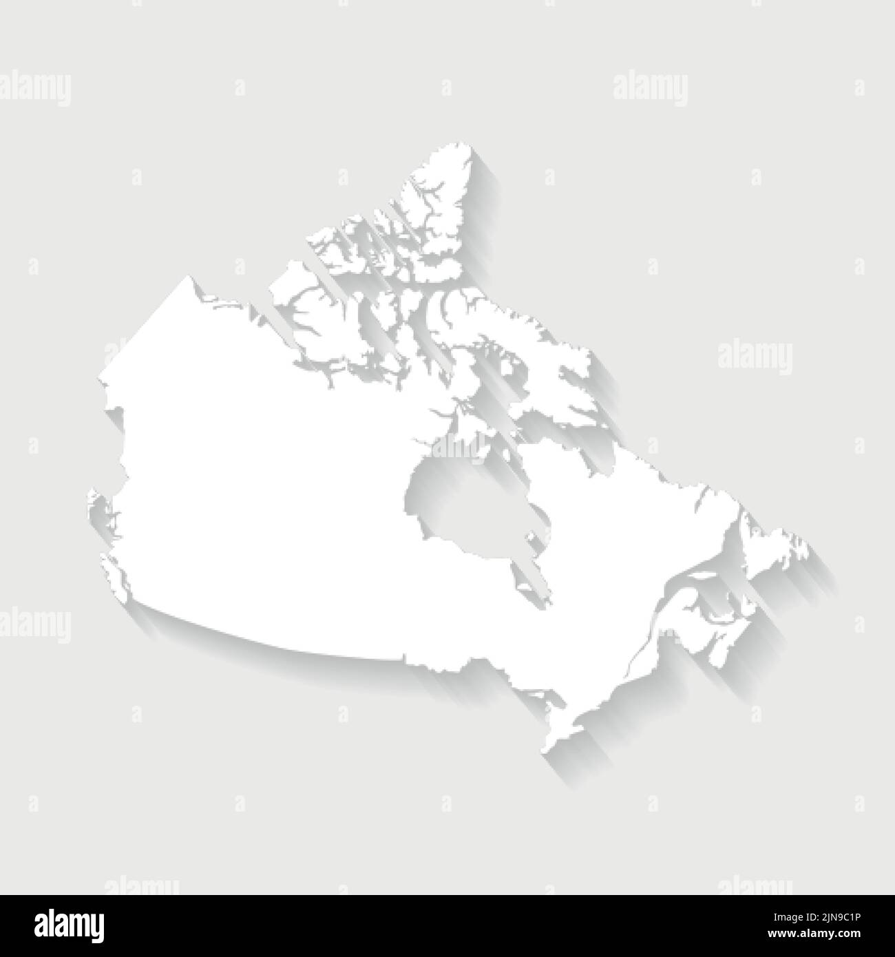 Simple white Canada map on gray background, vector, illustration, eps ...