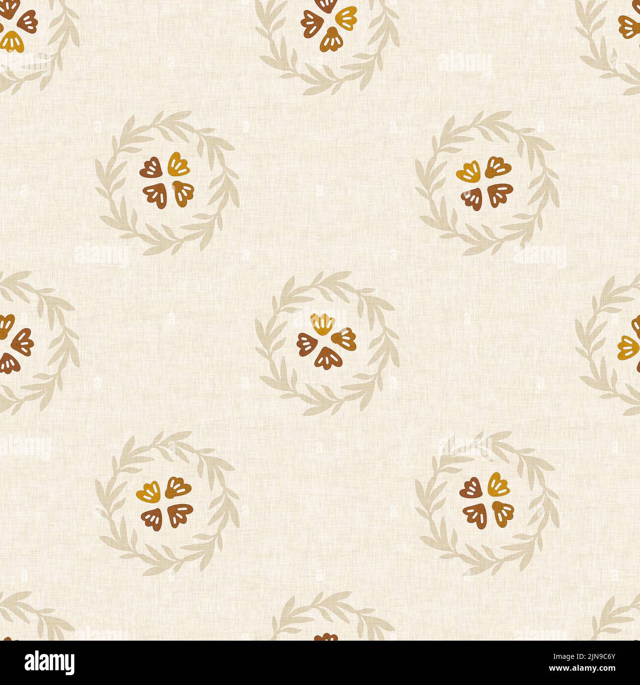 Gender neutral flower seamless raster background. Simple whimsical 2 ...