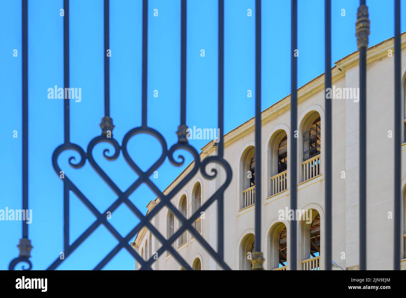 Bullring building exterior architecture. A view of the famous landmark ...