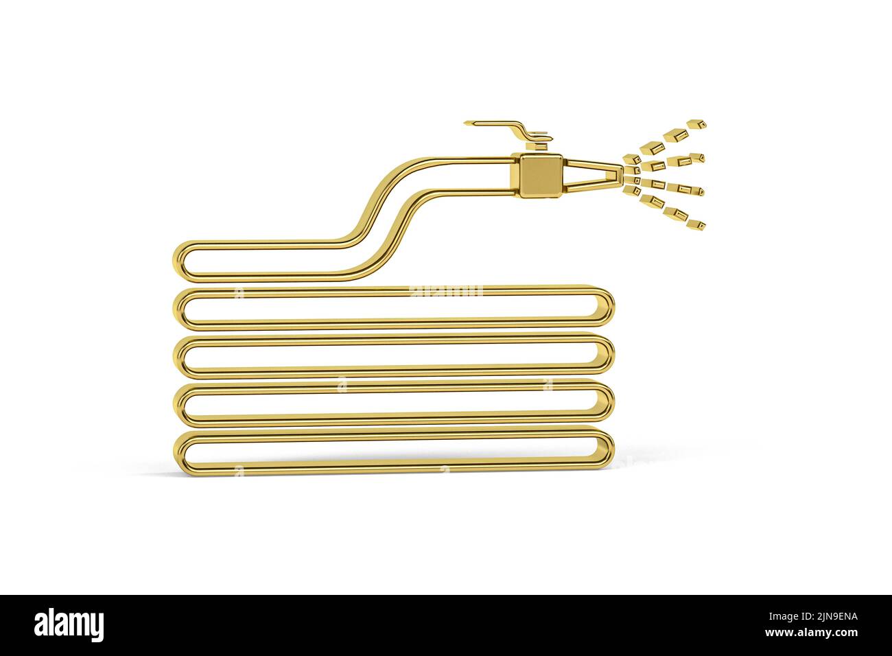 Golden 3d hose icon isolated on white background - 3d render Stock ...