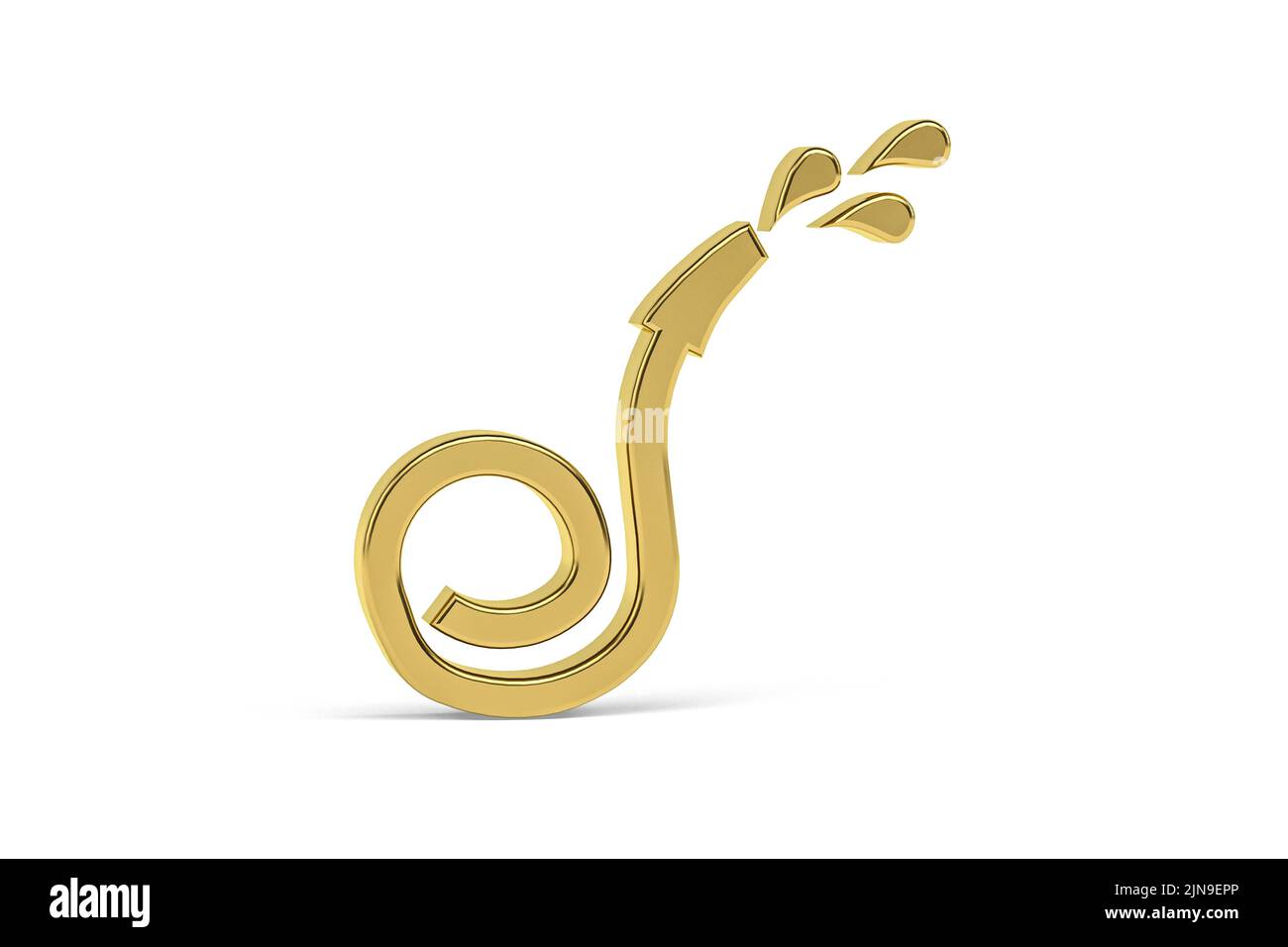 Golden 3d hose icon isolated on white background - 3d render Stock ...