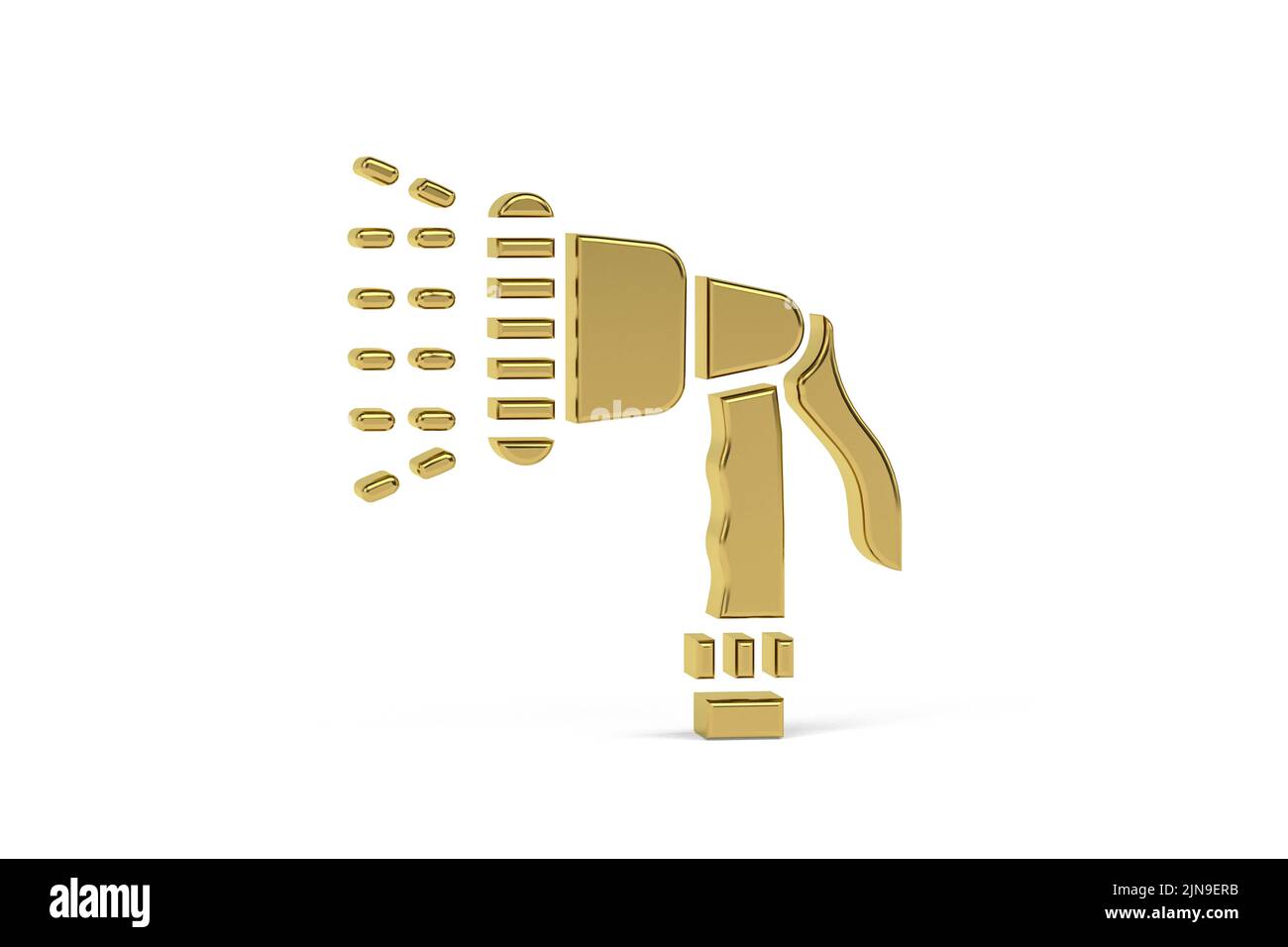 Golden 3d hose icon isolated on white background - 3d render Stock ...
