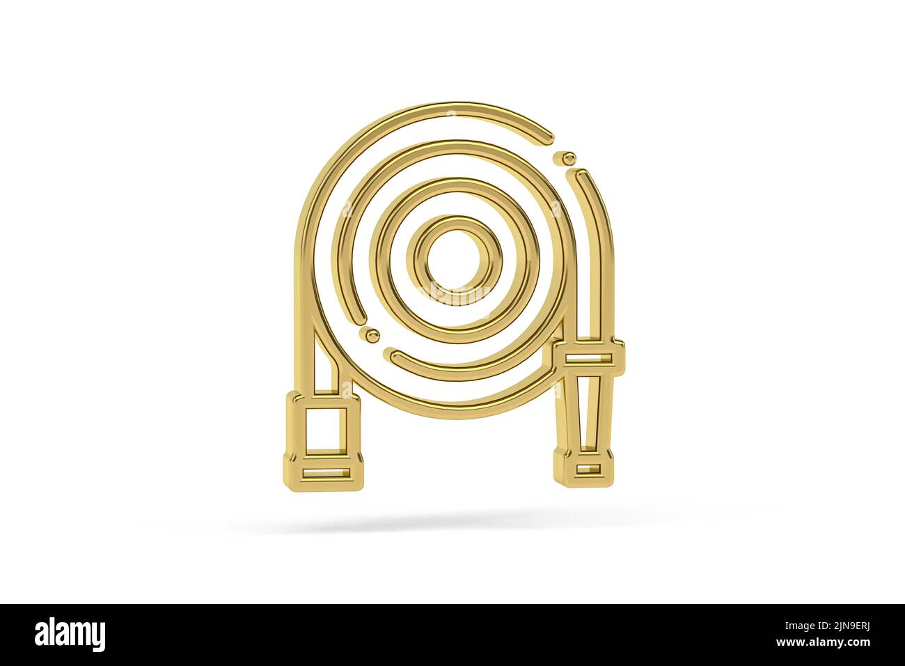 Golden 3d hose icon isolated on white background - 3d render Stock ...