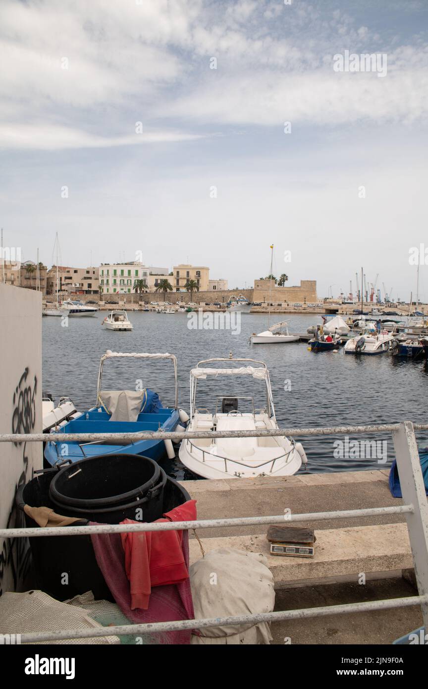 fishing boats at Bari harbour Stock Photo - Alamy
