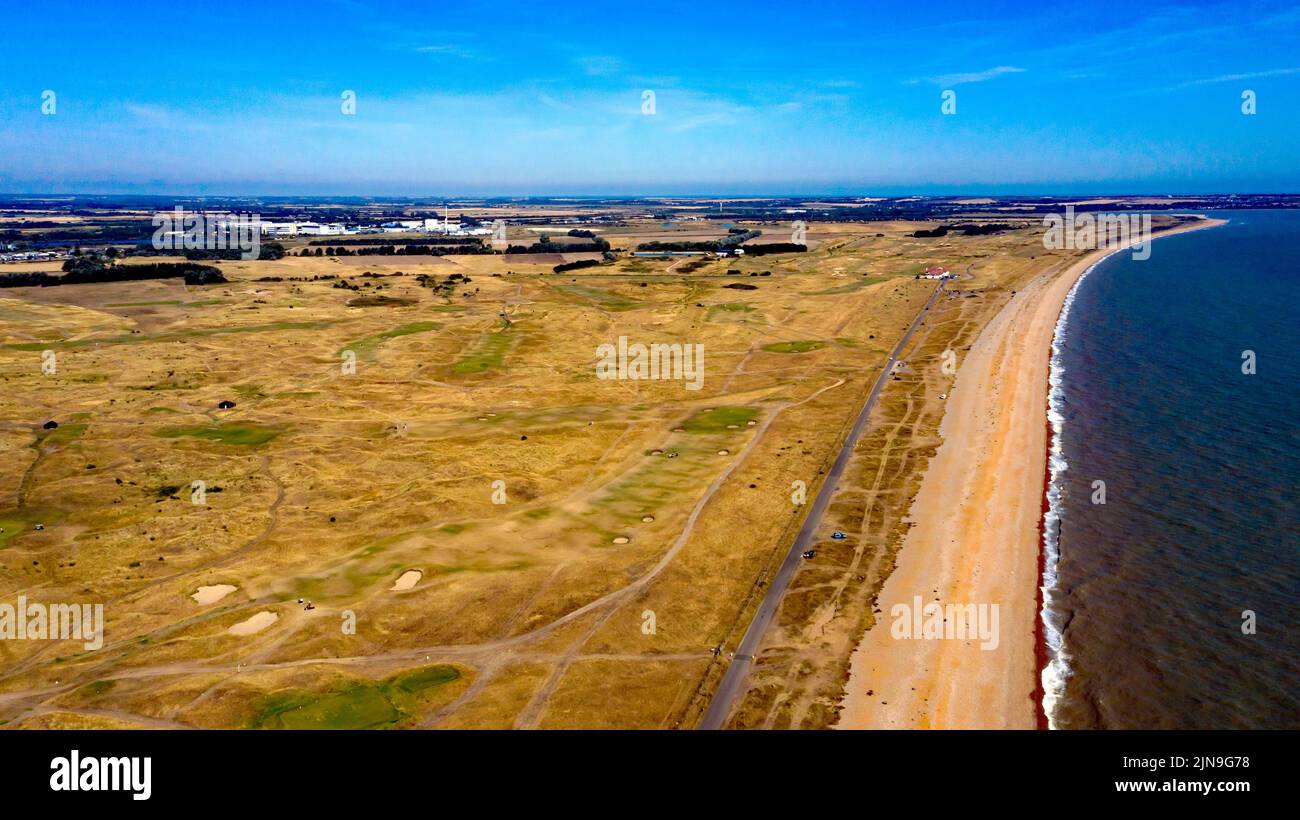 Aerial view of Sandwich Bay and Royal St George's Golf Linx ,looking ...