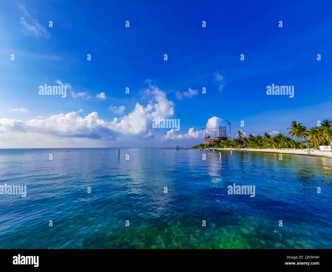Beautiful Playa Azul beach and seascape panorama with blue turquoise ...
