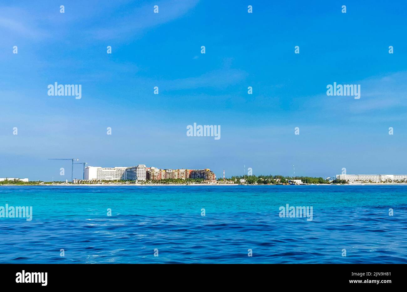 Beautiful Playa Azul beach and seascape panorama with blue turquoise ...
