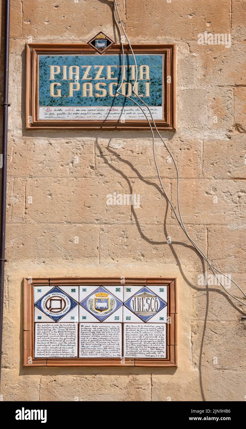 signs confirming the unesco world heritage award in matera a unesco ...