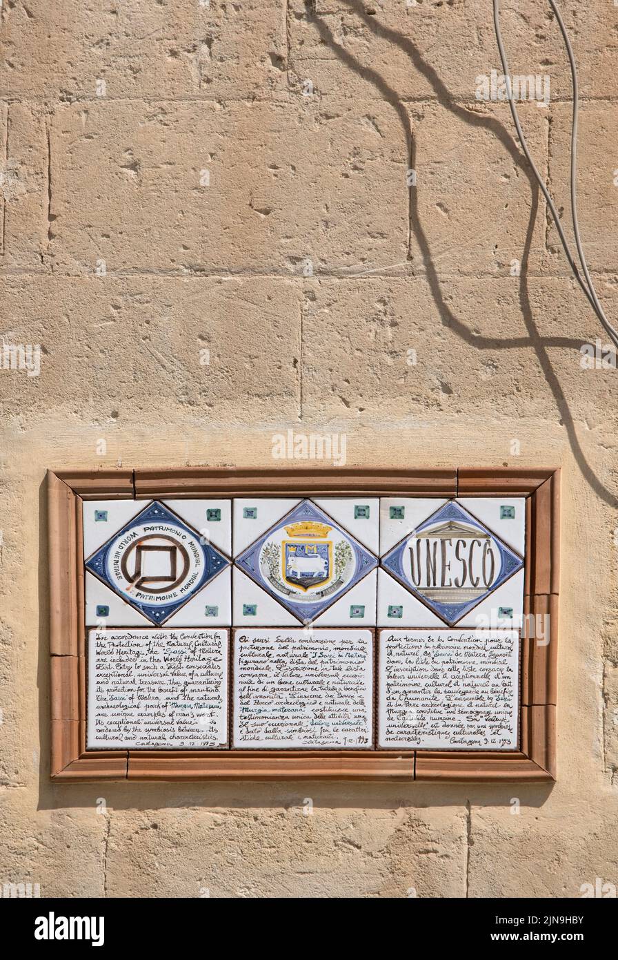 signs confirming the unesco world heritage award in matera a unesco ...