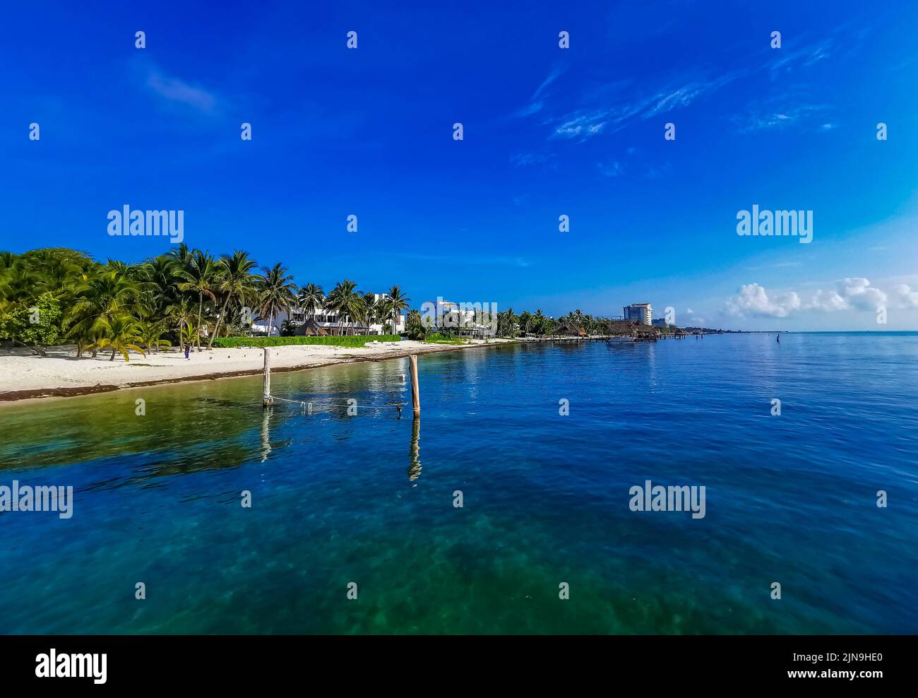 Beautiful Playa Azul beach and seascape panorama with blue turquoise ...