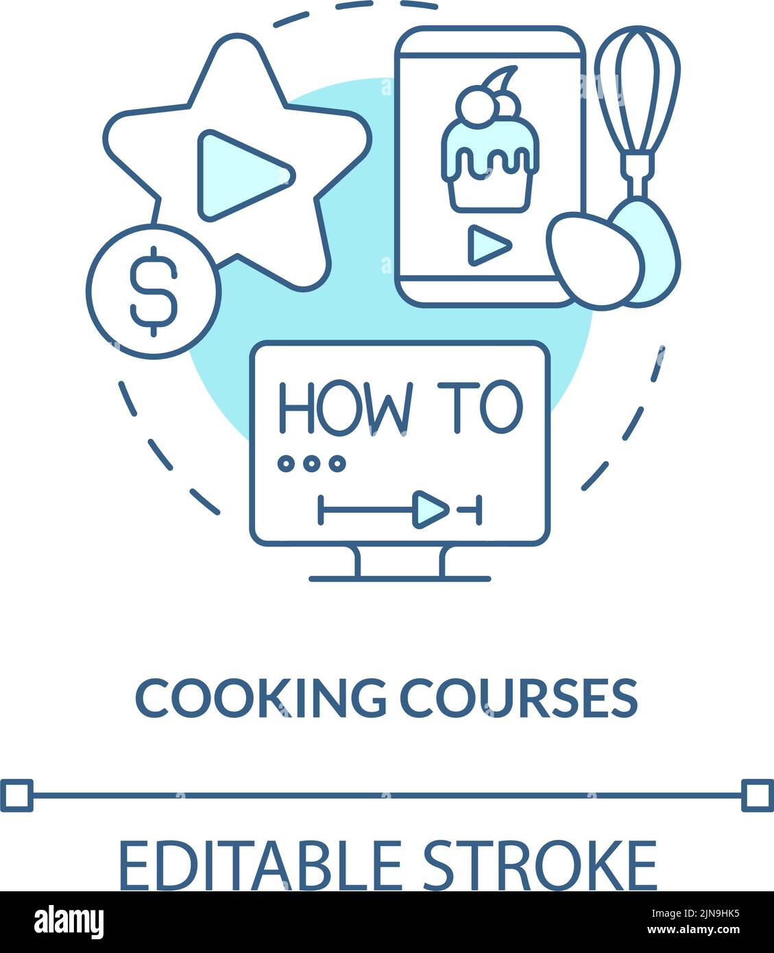 Cooking courses turquoise concept icon Stock Vector Image & Art - Alamy