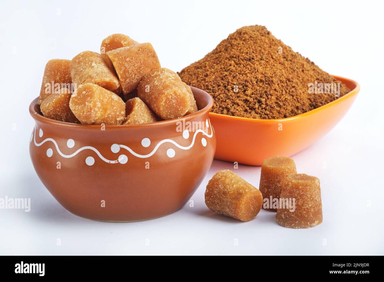 Organic Gur or Jaggery Powder and cubes, Jaggery is used as an ...