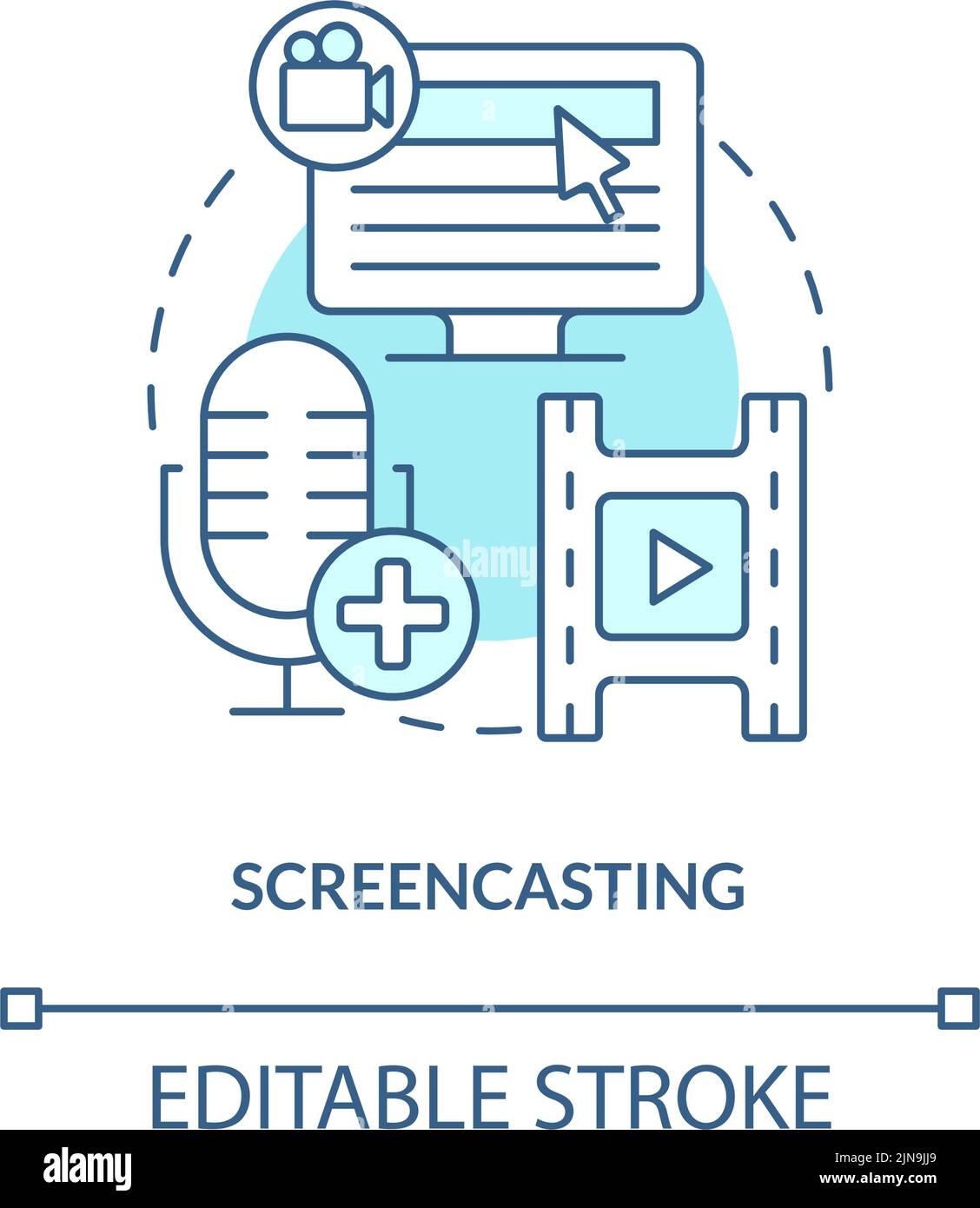 Screencasting turquoise concept icon Stock Vector Image & Art - Alamy