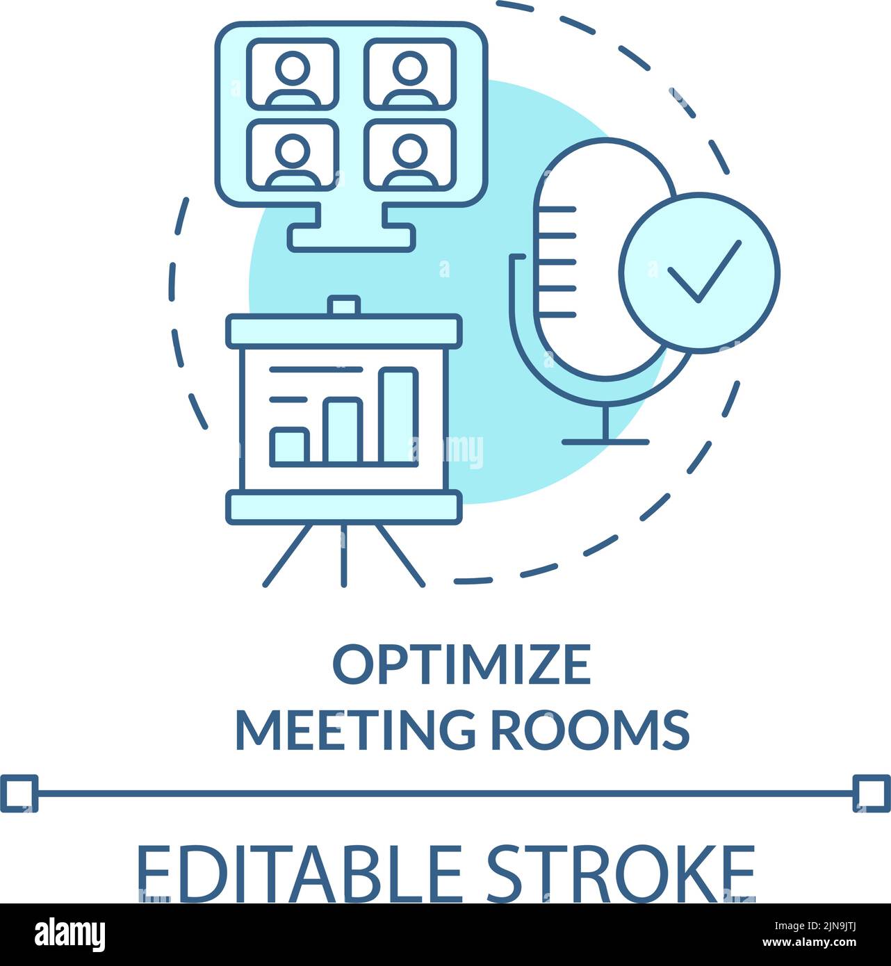 Optimize meeting rooms turquoise concept icon Stock Vector Image & Art - Alamy
