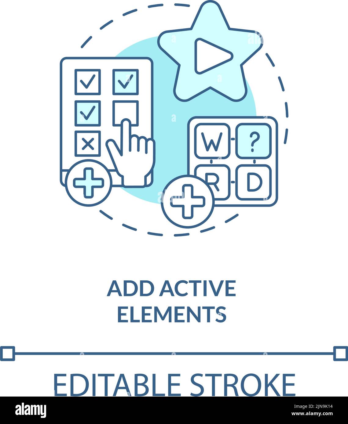 Add active elements turquoise concept icon Stock Vector Image & Art - Alamy
