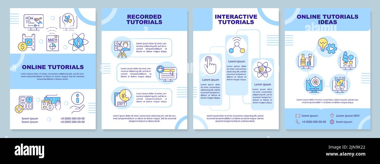 Online tutorials brochure template Stock Vector Image & Art - Alamy