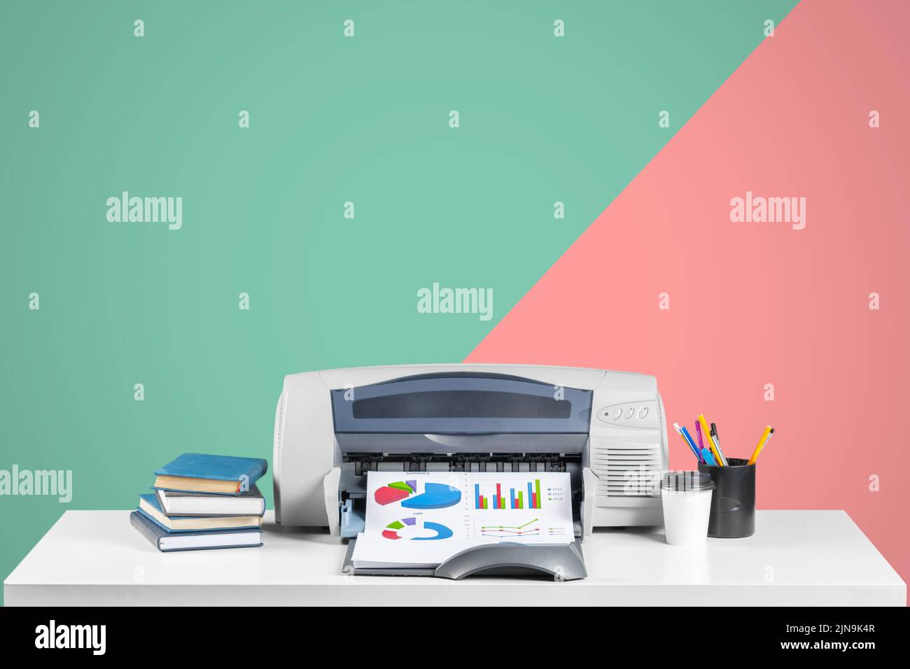 Printer, copier, scanner. Office table Stock Photo - Alamy
