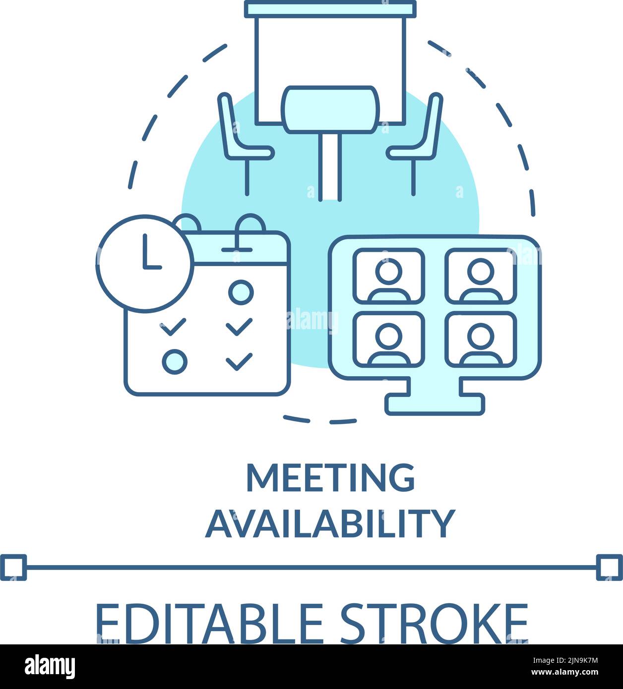 Meeting availability turquoise concept icon Stock Vector Image & Art ...